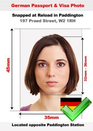 German Passport Photo and Visa Photo snapped in London, Paddington