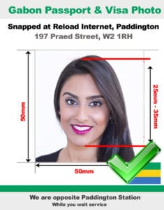 Gabon Passport Photo and Visa Photo snapped in Paddington, London