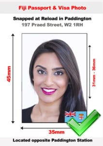 Fiji Passport Photo and Visa Photo snapped in Paddington, London