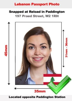 Lebanon Passport Photo and Visa Photo snapped in Paddington, London
