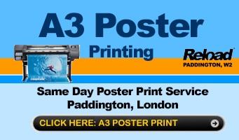 A3 Poster Printing in London - Same Day - Collection or Delivery