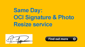 OCI photo and signature resize service for your OCI Application. Same day