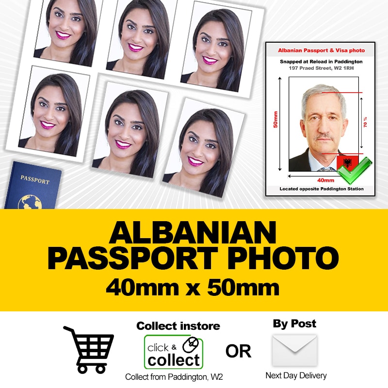 Albanian Passport Photo and Visa Photo snapped in Paddington, London