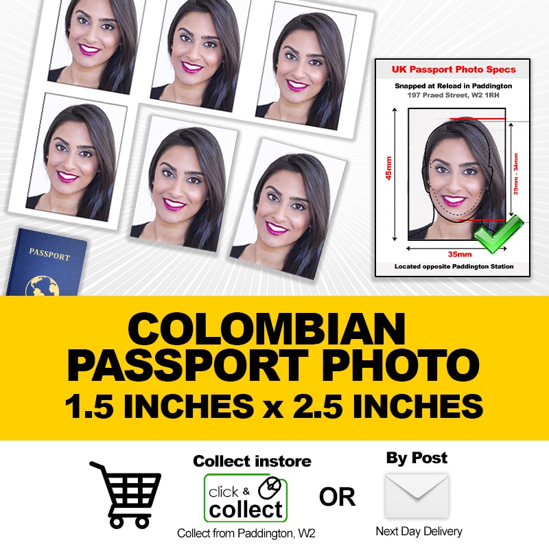 Colombian Passport Photo and Visa Photo snapped in Paddington, London