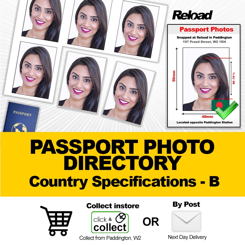 Passport Photo Sizes and Specifications for Countries B