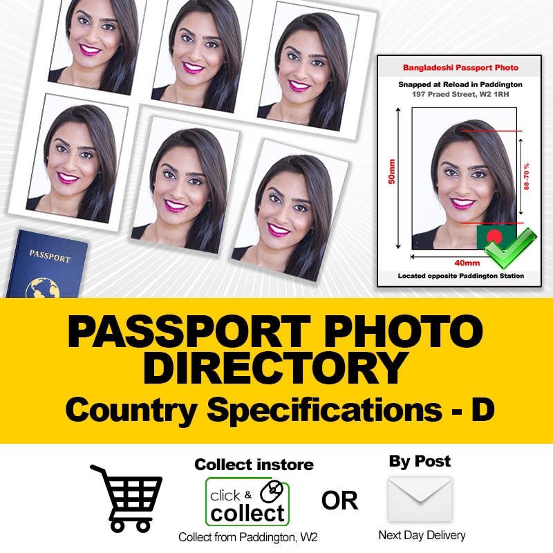 Passport Photo Sizes and Specifications for Countries D