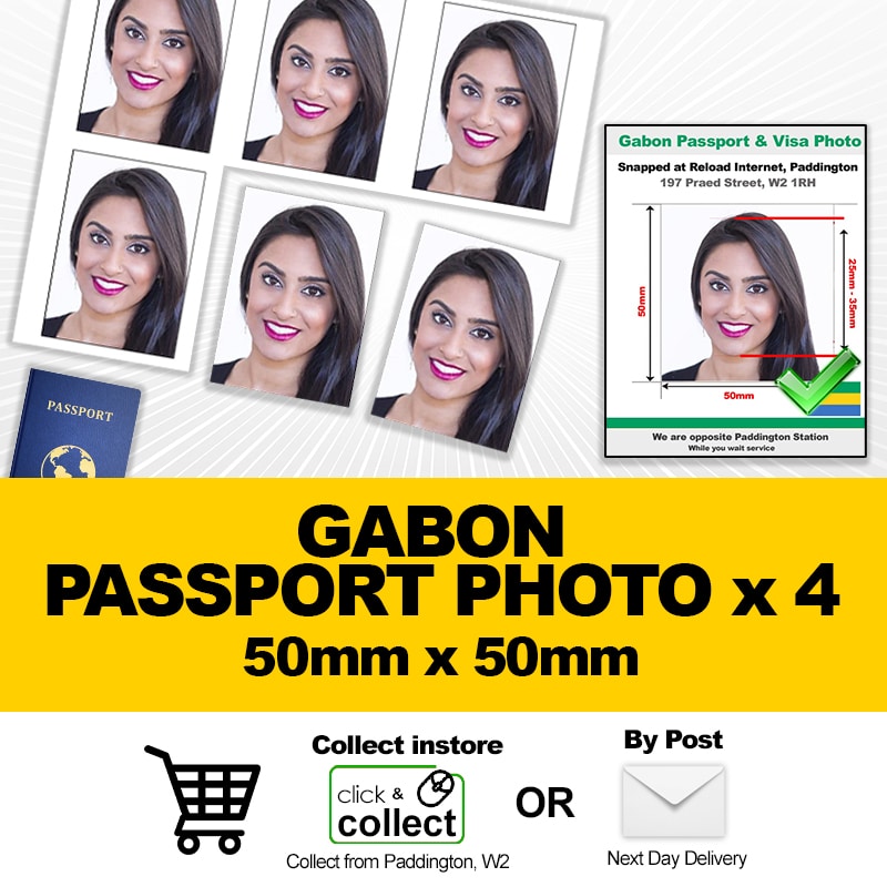 Gabon Passport Photo and Visa Photo snapped in Paddington, London
