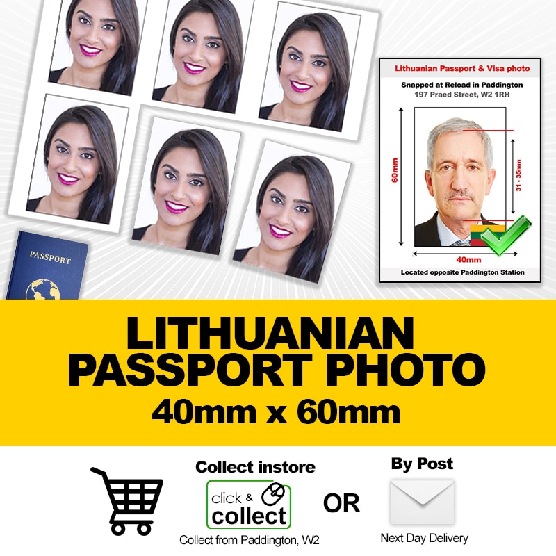 Lithuanian Passport Photo and Visa Photo snapped in Paddington, London