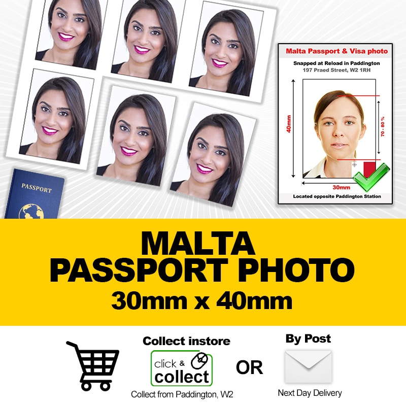 Malta Passport Photo and Visa Photo snapped in Paddington, London