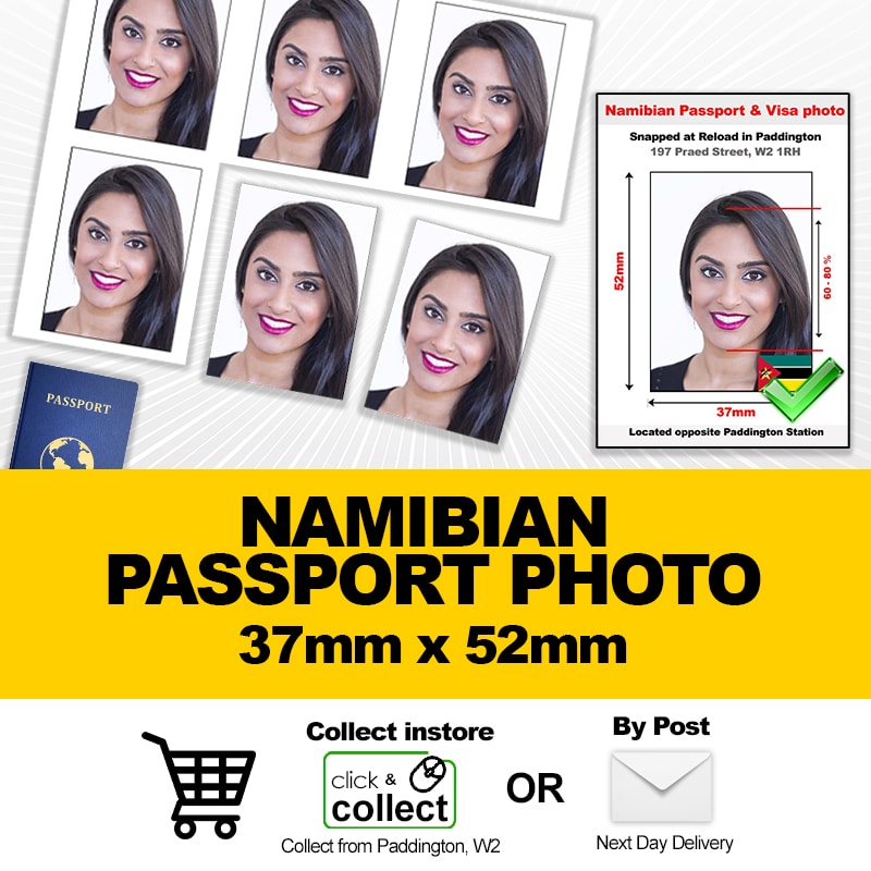 Namibian Passport Photo and Visa Photo snapped in Paddington, London