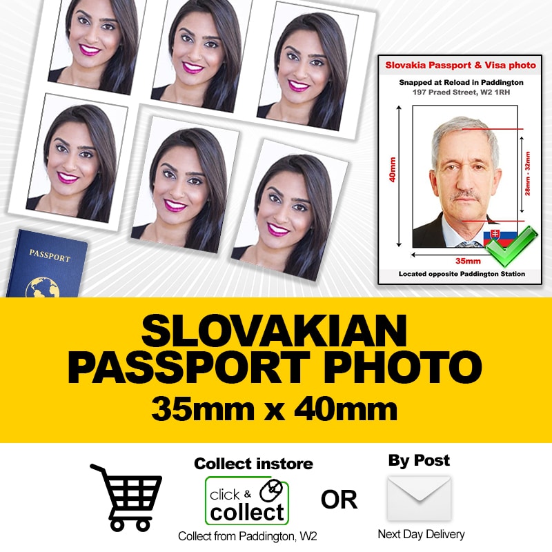 Slovakia Passport Photo 35mm x 45mm (Residency 30x35mm)