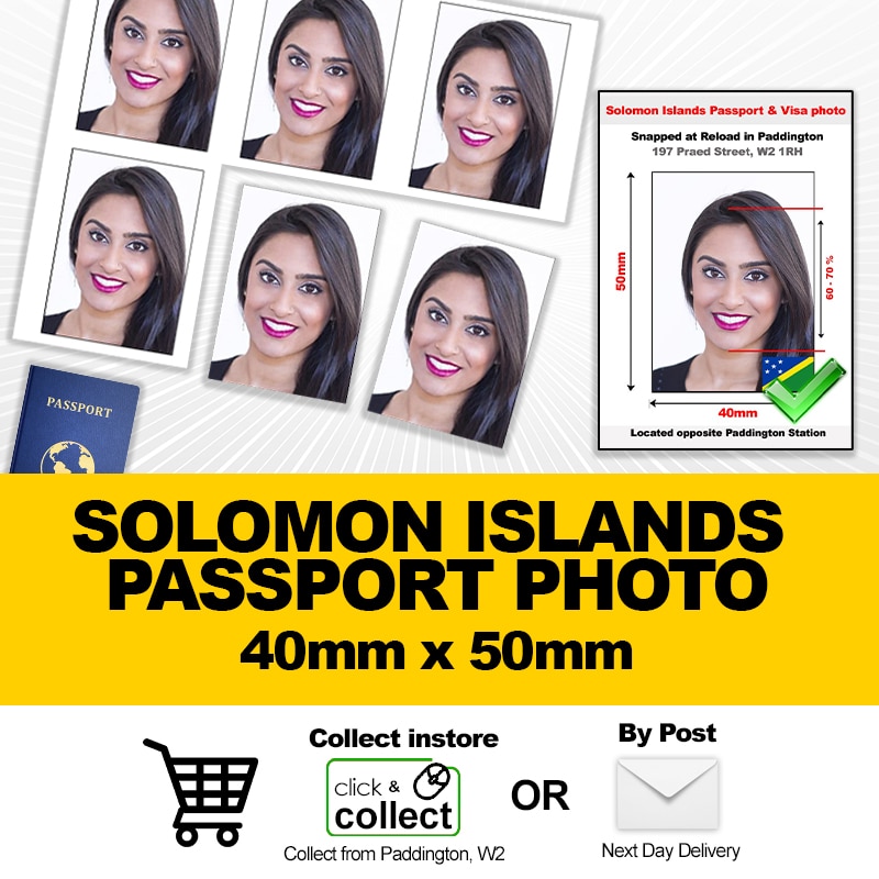 Solomon Islands Passport Photo and Visa Photo snapped in Paddington, London